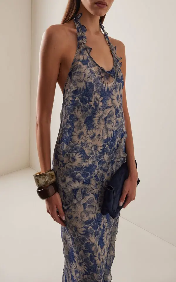 SIR. Lilia Halter Chiffon Maxi Dress