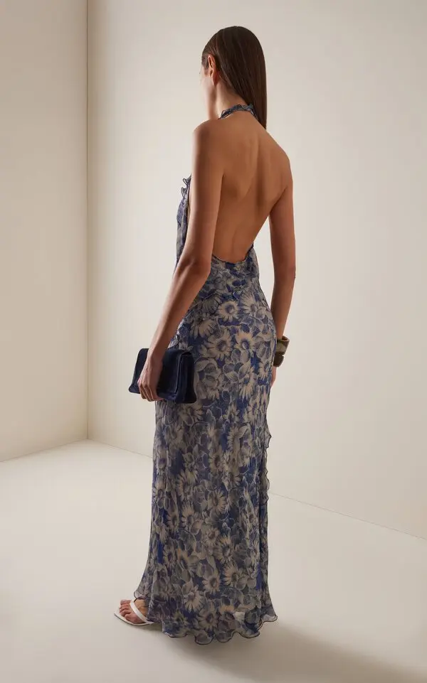 SIR. Lilia Halter Chiffon Maxi Dress