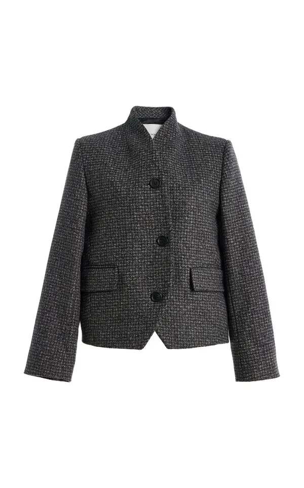 HOUSE OF DAGMAR Short Curved Wool-blend Jacket