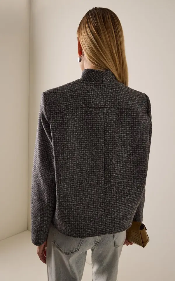HOUSE OF DAGMAR Short Curved Wool-blend Jacket