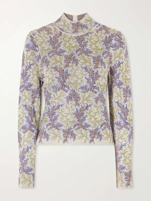Rabanne Intarsia-knit Turtleneck Sweater