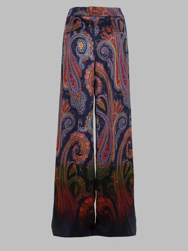 Etro Paisley Print Viscose Palazzo Pants