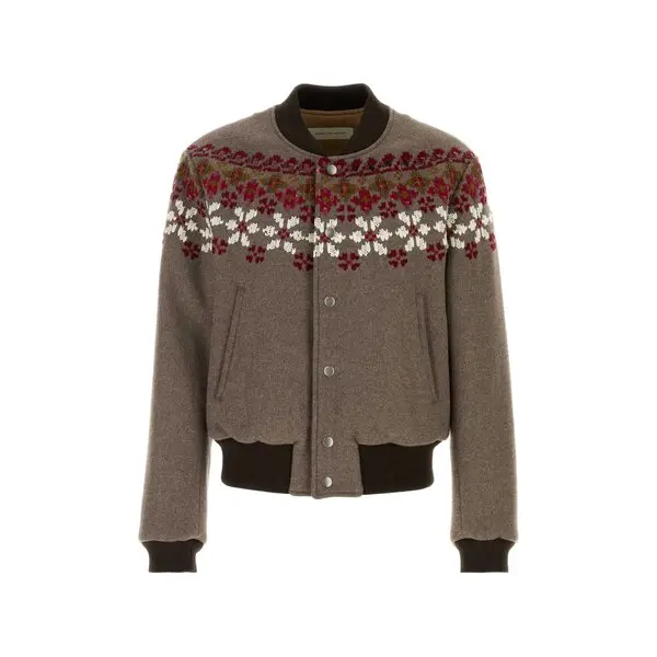 Dries Van Noten Wool Fair Isle Knit Bomber Jacket