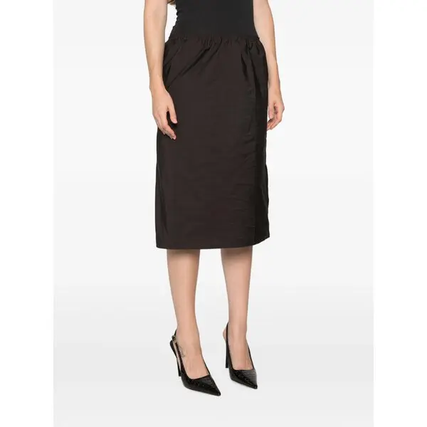 Carven Gathered Waist Skirt With Pearl Detail