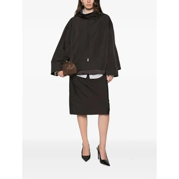 Carven Gathered Waist Skirt With Pearl Detail