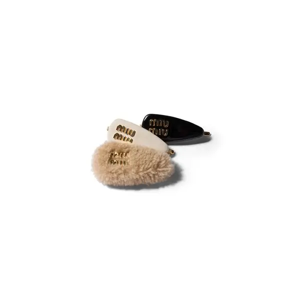 Miu Miu Set Of Leather Hair Clips