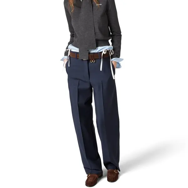 Miu Miu Stretch Wool Jogger Fit Pants