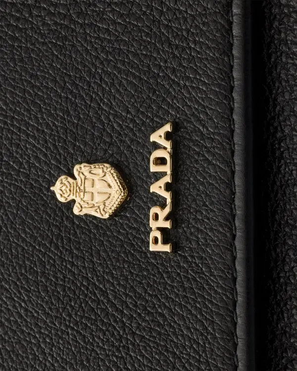 Prada Leather Wallet With Shoulder Strap