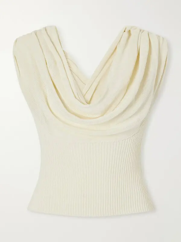 KALLMEYER Meeka Cowl Neck Ribbed Top