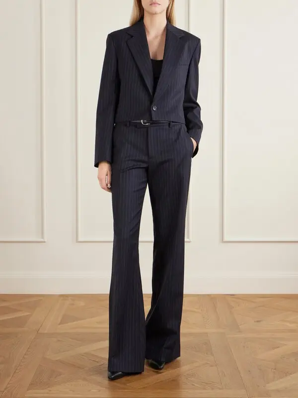 NILI LOTAN Bethany Pinstriped Wool-blend Pants
