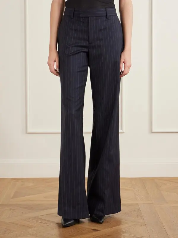 NILI LOTAN Bethany Pinstriped Wool-blend Pants