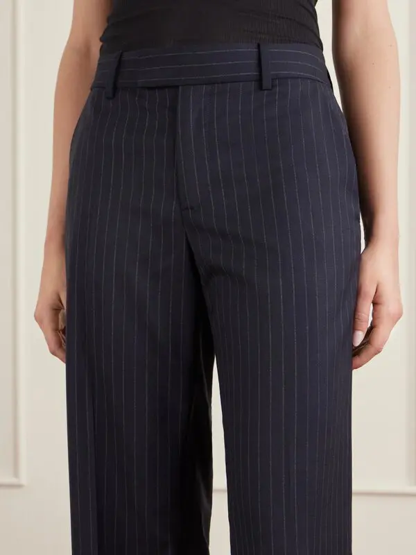 NILI LOTAN Bethany Pinstriped Wool-blend Pants
