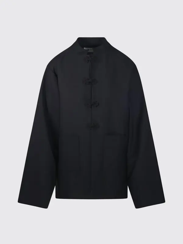 RÓHE Short Single-breasted Coat In Virgin Wool And Mohair With Toggle Closure - Black