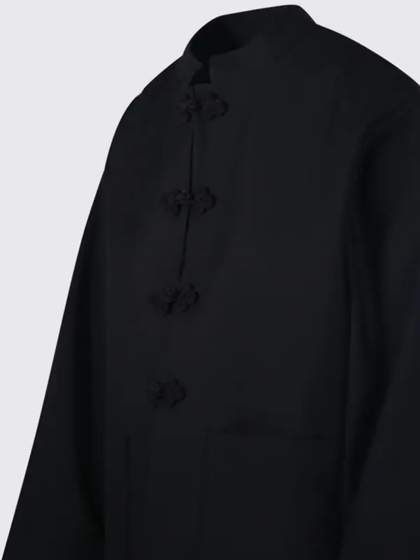 RÓHE Short Single-breasted Coat In Virgin Wool And Mohair With Toggle Closure - Black