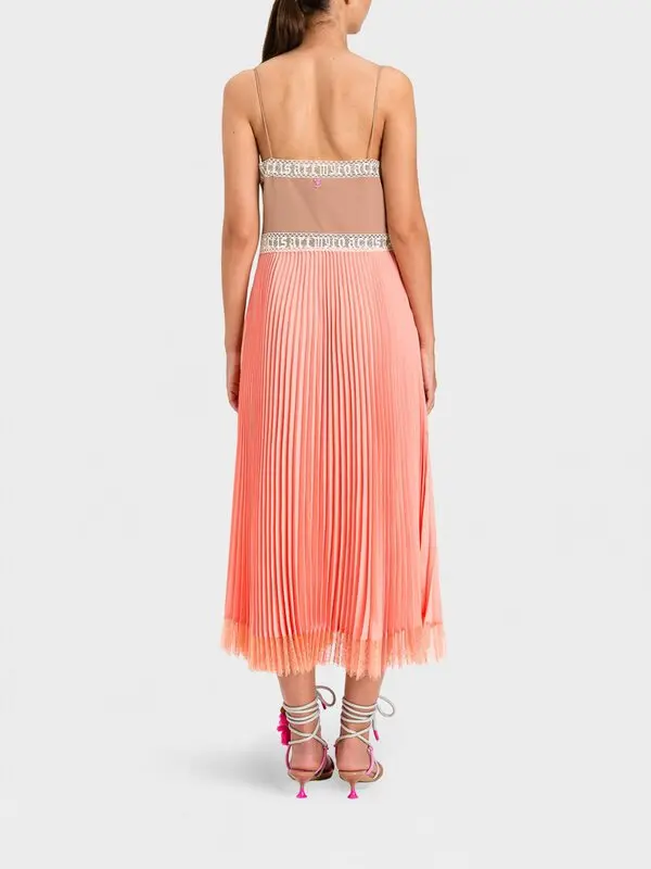 TWINSET Crêpe Midi Dress With Embroidery