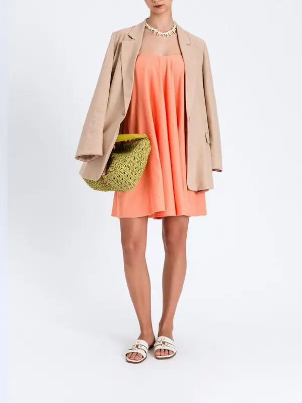 TWINSET Linen Blend Dress - Peach