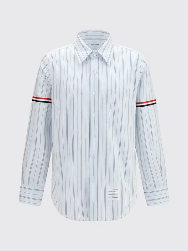 Thom Browne Striped Cotton Shirt With Button-down Collar
