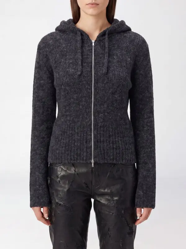 Our Legacy Slim Fit Alpaca Wool Knit Zip-up Hooded Jumper - Black