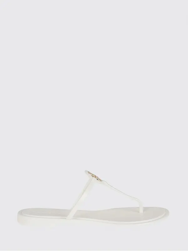 Tory Burch Miller Jelly Thong Sandals In Rubber With Double T Logo - White
