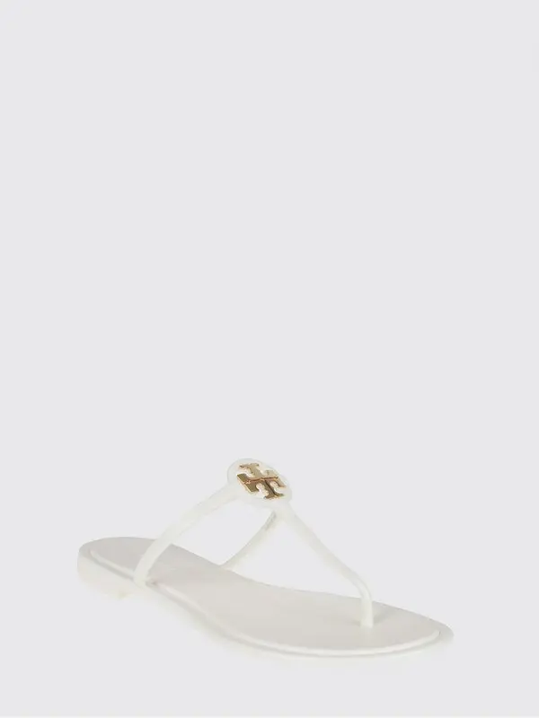 Tory Burch Miller Jelly Thong Sandals In Rubber With Double T Logo - White