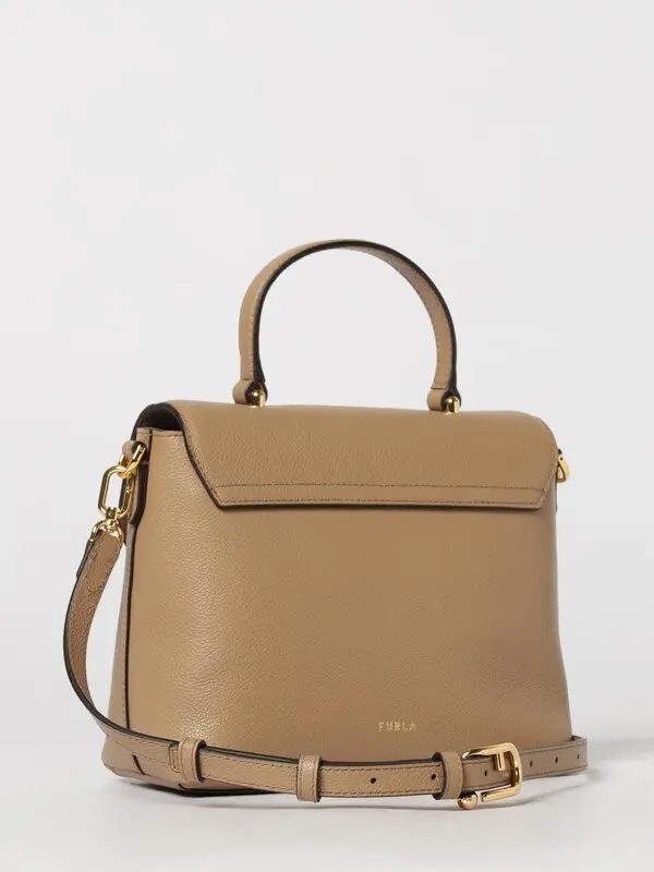 Furla Moonlight Cowhide Leather Handbag With Flap Closure