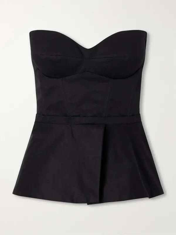 ANDRES OTALORA Nos Reconocemos Strapless Stretch-cotton Twill Blouse