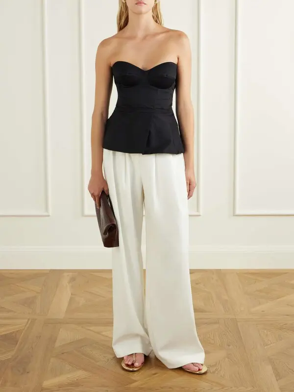ANDRES OTALORA Nos Reconocemos Strapless Stretch-cotton Twill Blouse