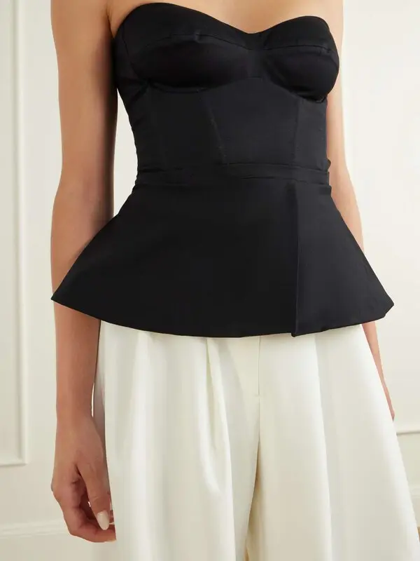 ANDRES OTALORA Nos Reconocemos Strapless Stretch-cotton Twill Blouse
