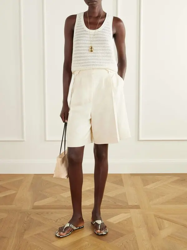 ANINE BING Bryson Canvas Knee-length Shorts