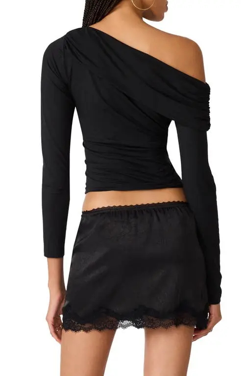 Steve Madden Ryder Off-the-shoulder Knit Top - Black