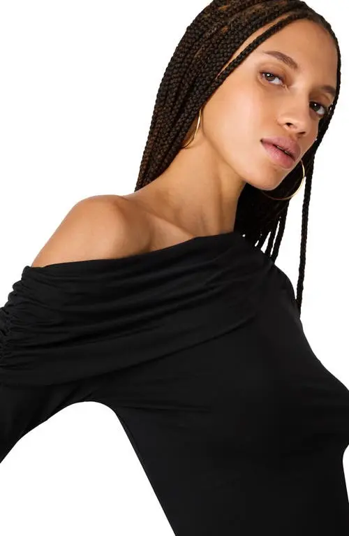 Steve Madden Ryder Off-the-shoulder Knit Top - Black