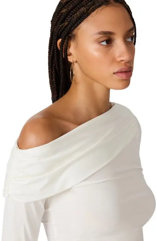 Steve Madden Ryder Off The Shoulder Knit Top - Cream