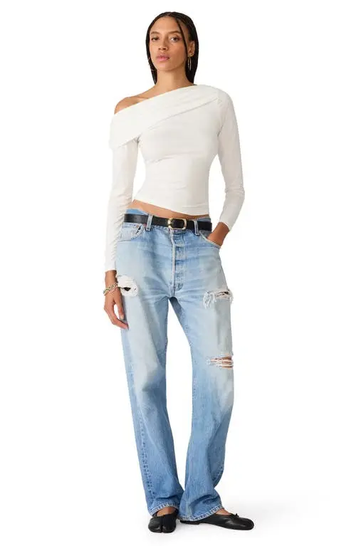 Steve Madden Ryder Off The Shoulder Knit Top - Cream