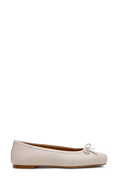 Steve Madden Eleve Square Toe Flat - Bone Leather