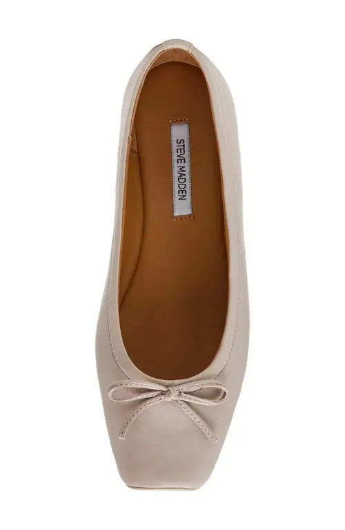 Steve Madden Eleve Square Toe Flat - Bone Leather