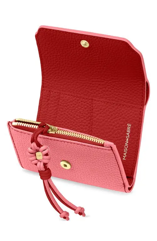 MAISON DE SABRE Bloom Edition Leather Trifold Wallet - Candy Brick