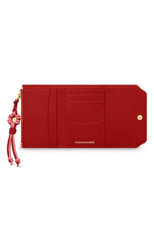 MAISON DE SABRE Bloom Edition Leather Trifold Wallet - Candy Brick