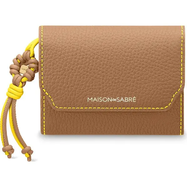 MAISON DE SABRE Bloom Edition Leather Trifold Wallet - Sandstone Daisy