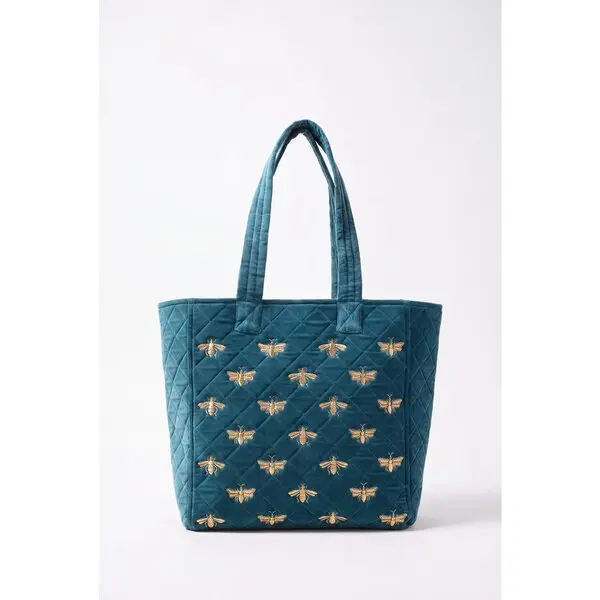 ELIZABETH SCARLETT Honey Bee Velvet Tote