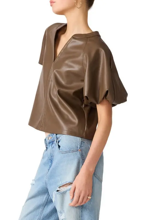 Steve Madden Cecila Faux Leather Top - Coco