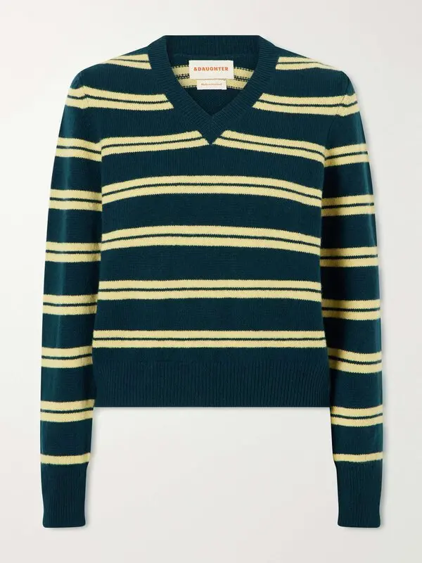 &daughter Sligo Striped Wool Sweater - Emerald