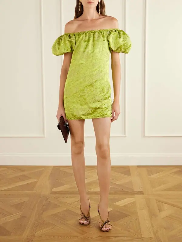 Saint Laurent Leather And Satin-trimmed Tpu Sandals - Green