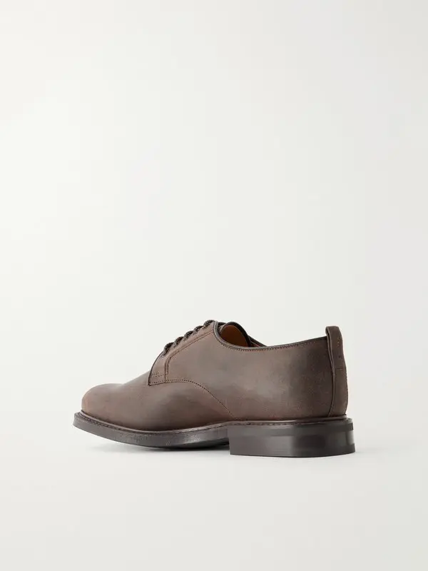 Church's Pentire Waxed-suede Derby Shoes