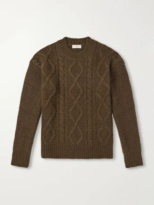 PIACENZA CASHMERE 1733 Cable-knit Alpaca And Wool-blend Sweater