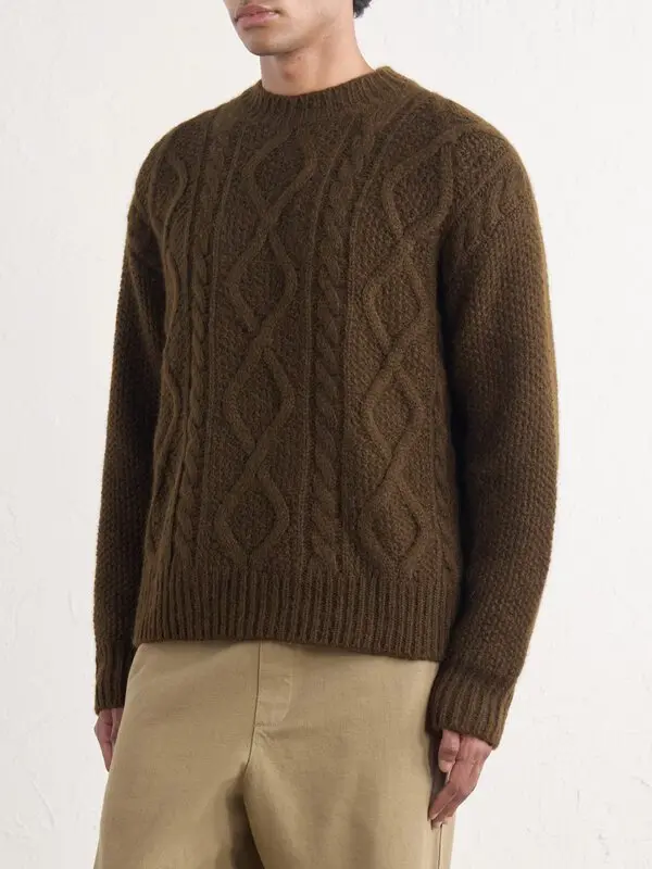 PIACENZA CASHMERE 1733 Cable-knit Alpaca And Wool-blend Sweater