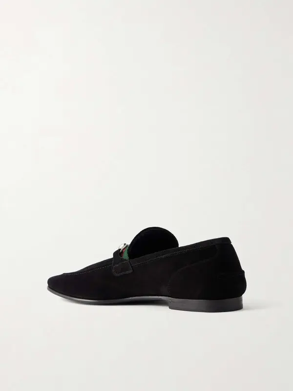Gucci Como Horsebit-embellished Suede Loafers - Black