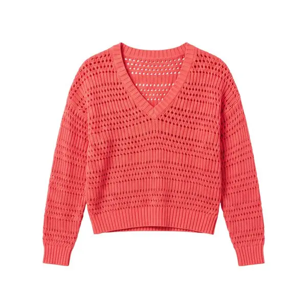 BRODIE CASHMERE Sarah Stitch Cropped V