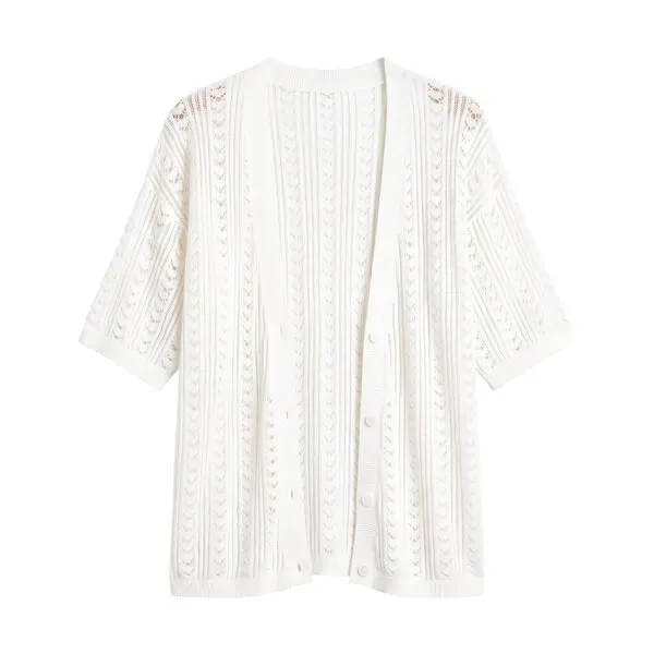 BRODIE CASHMERE Open Stitch Kimono