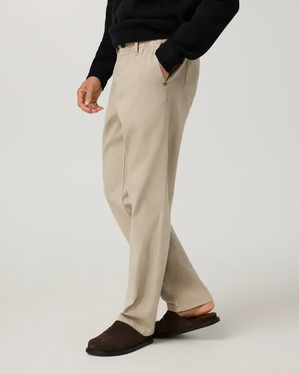Vuori Benton Twill Elastic Waist Relaxed Fit Pants - Limestone