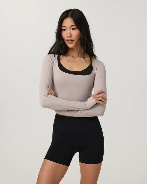 Vuori Allthefeels™ Long Sleeve Scoop Top - Soft Pewter